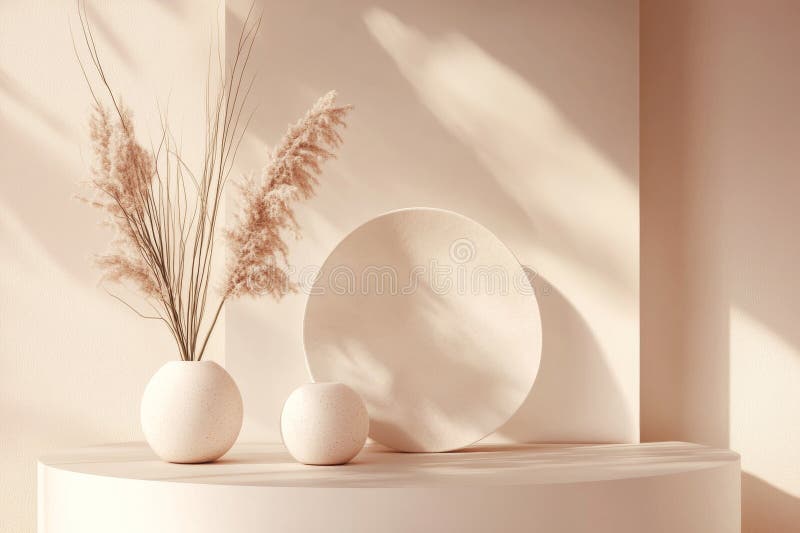 Neutral Aesthetic Home Decor Display Stock Illustration - Illustration ...