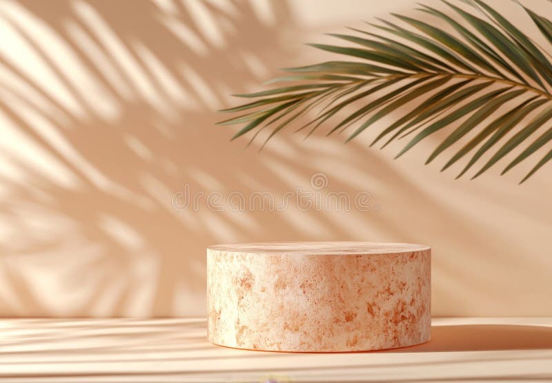 A Neutral Backdrop Featuring a Stone Platform with Shadows Creates an ...