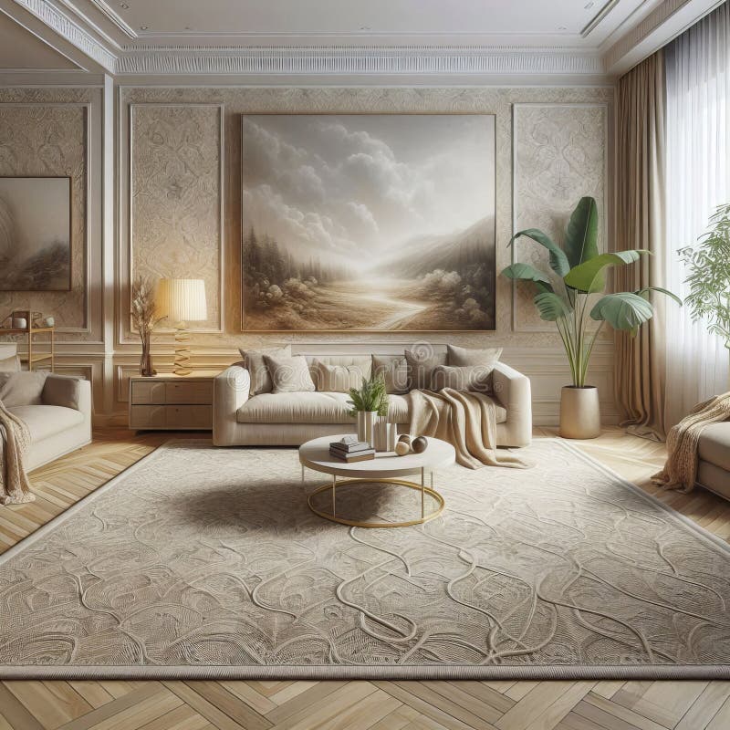 Neutral Beige Carpet with Subtle Textured Lines Stock Photo - Image of ...