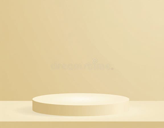 Neutral Beige Minimalist Platform for Product Display on Solid Beige ...