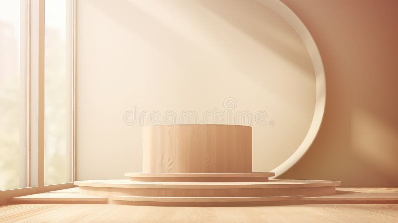 Neutral Beige Podium Background Stock Illustration - Illustration of ...