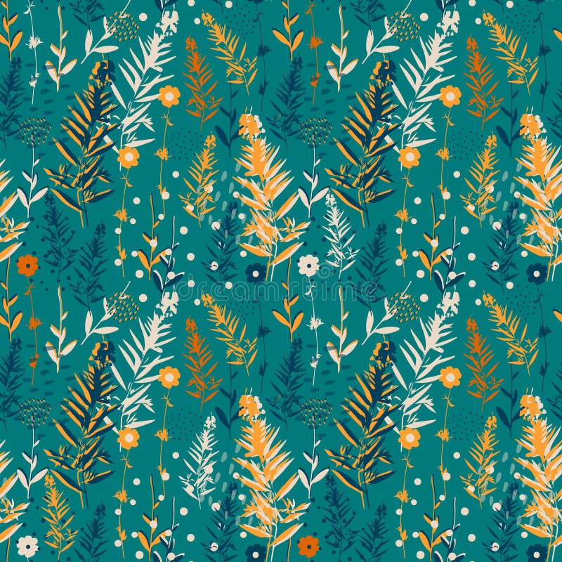 Neutral Botanical Seamless Pattern Stock Vector - Illustration of ...