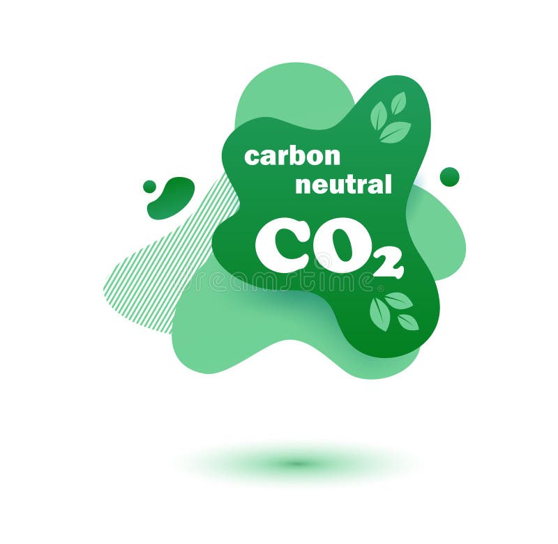 Neutral Carbon CO2 Stamp. Stiker Neutral Carbon Dioxyde Footprint Stock ...