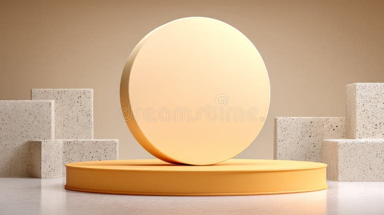 Neutral Clean Matte Backdrop with Circular Element and Geometric Shapes ...
