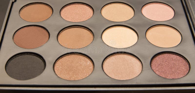 Neutral Color Eye Shadow Professional Palette Stock Image - Image of ...