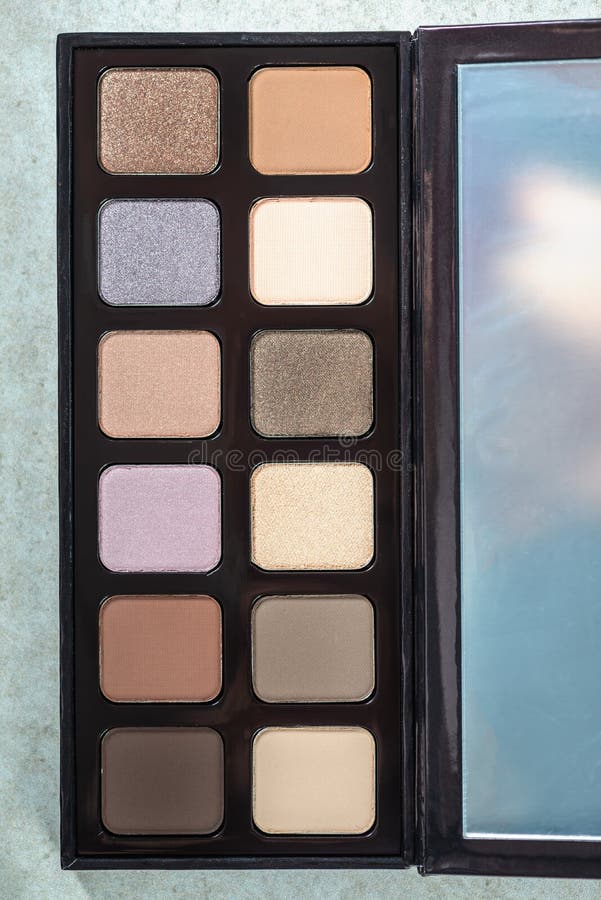 Neutral Color Eye Shadows Palette Stock Photo - Image of compact, macro ...