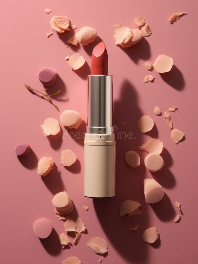 Neutral Color Lipstick, Eyeshadow Palette. AI Generated Stock ...