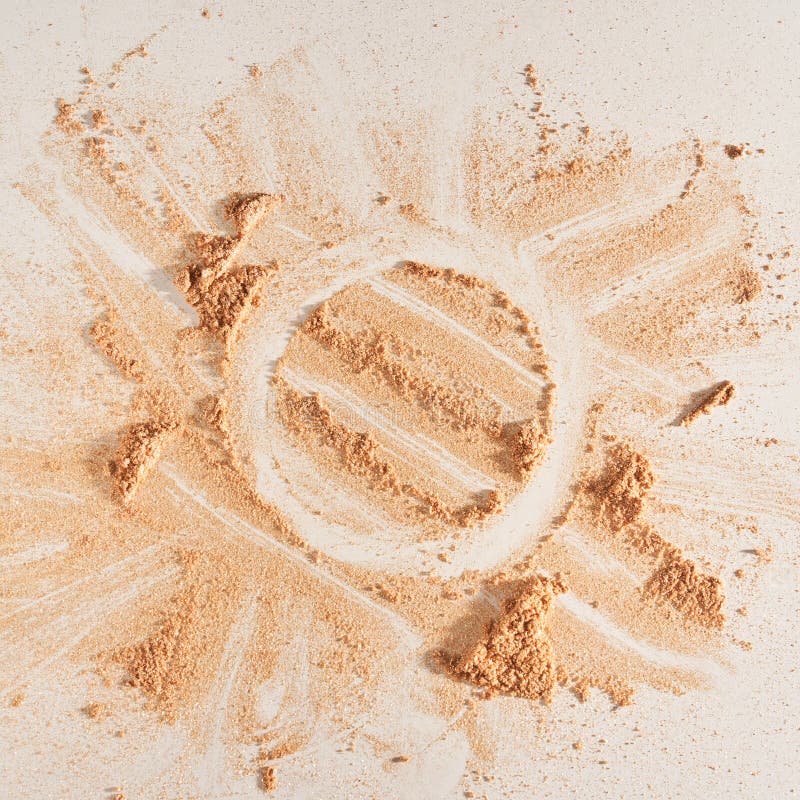 A Neutral-colored Face Powder Scattered on the Surface in the Form of a ...