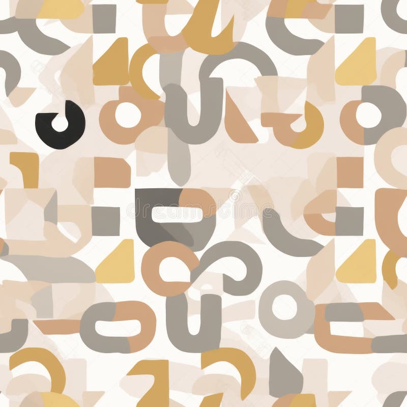 Neutral Colored Geometric Shapes Seamless Pattern Design Stock ...