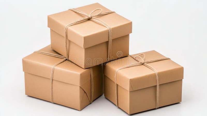 Neutral Colored Gift Boxes Stacked Decoratively Stock Illustration ...