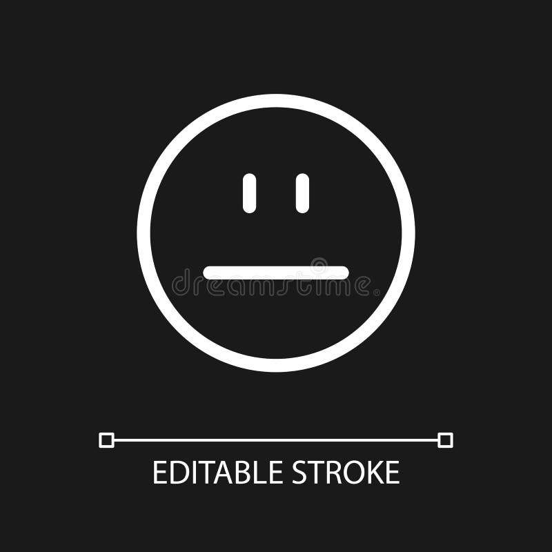 Neutral Emoji Pixel Perfect White Linear Ui Icon for Dark Theme Stock ...