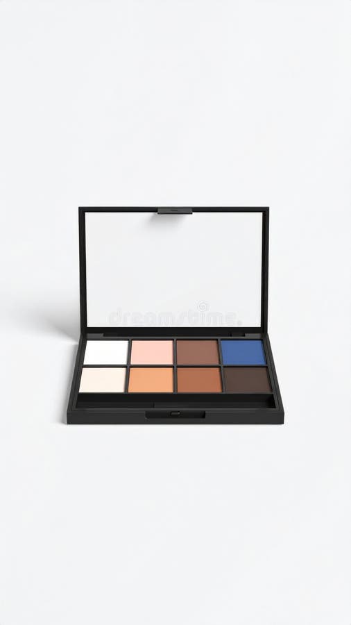 Neutral Eyeshadow Palette with Brown Beige and Blue Shades Stock ...