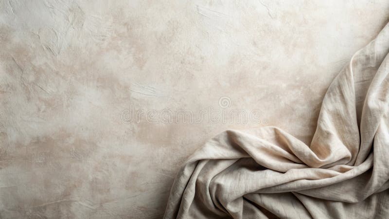 Neutral Fabric Draped on Textured Surface, Ideal for Backgrounds and ...