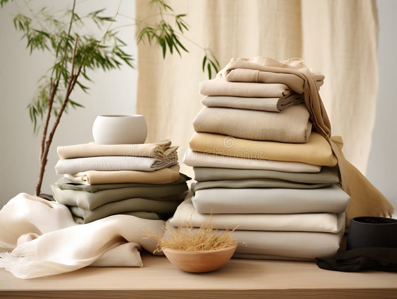 Neutral Fabric Samples for Interior Design Stock Illustration ...