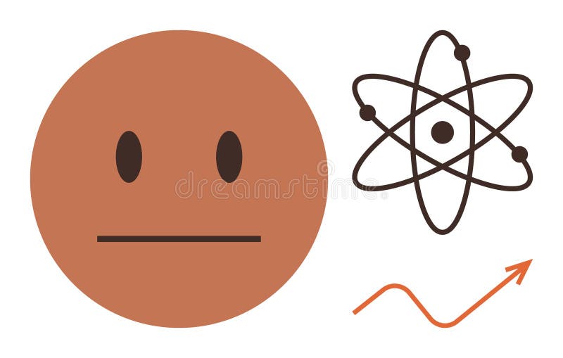 Neutral Face, Atomic Structure, and Graph Arrow Representing Science ...