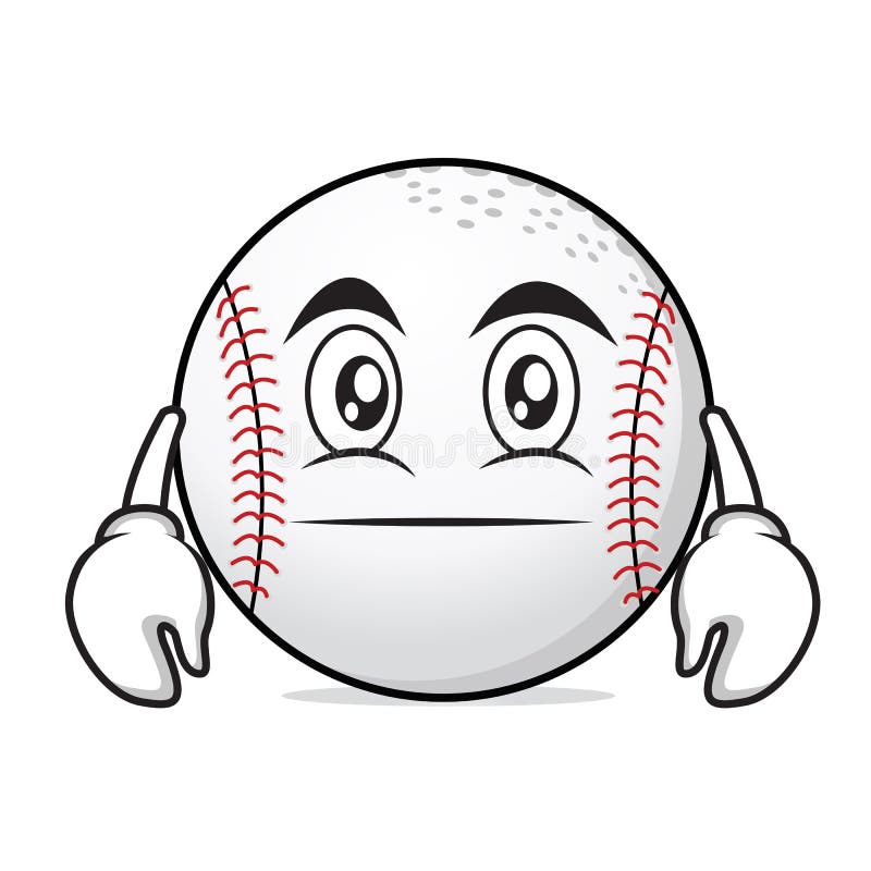 Neutral Face Baseball Cartoon Character Stock Vector - Illustration of ...