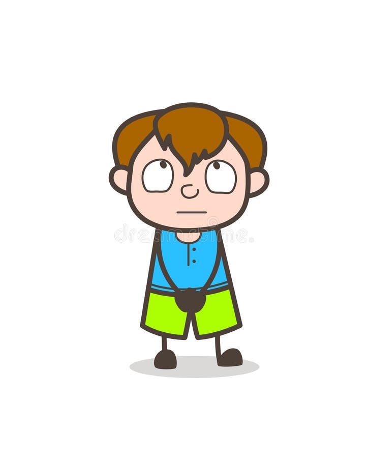 Neutral Face - Cute Cartoon Boy Illustration Stock Illustration ...