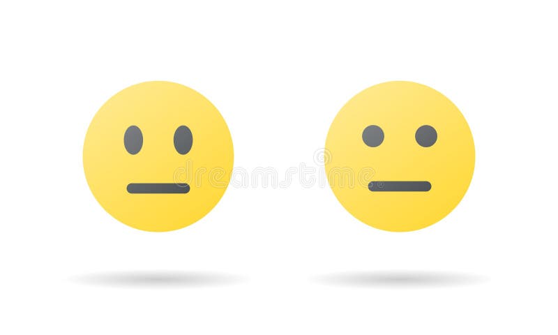 Neutral Face Emoji Icon in Flat Design Stock Vector - Illustration of ...