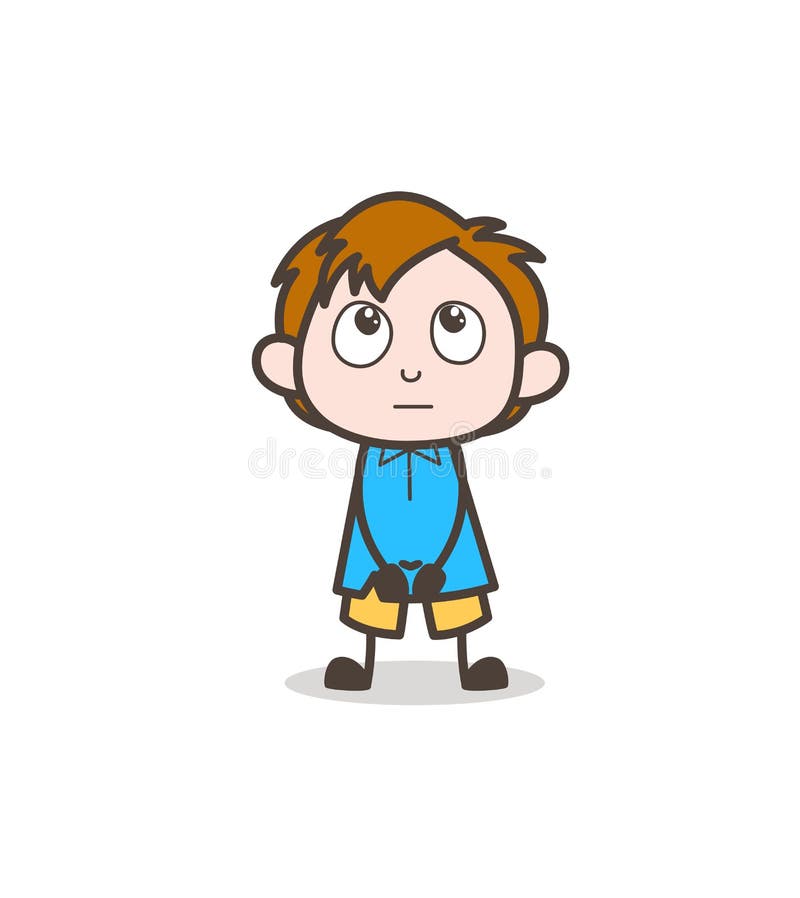 Neutral Face Expression - Cute Cartoon Kid Vector Stock Illustration ...