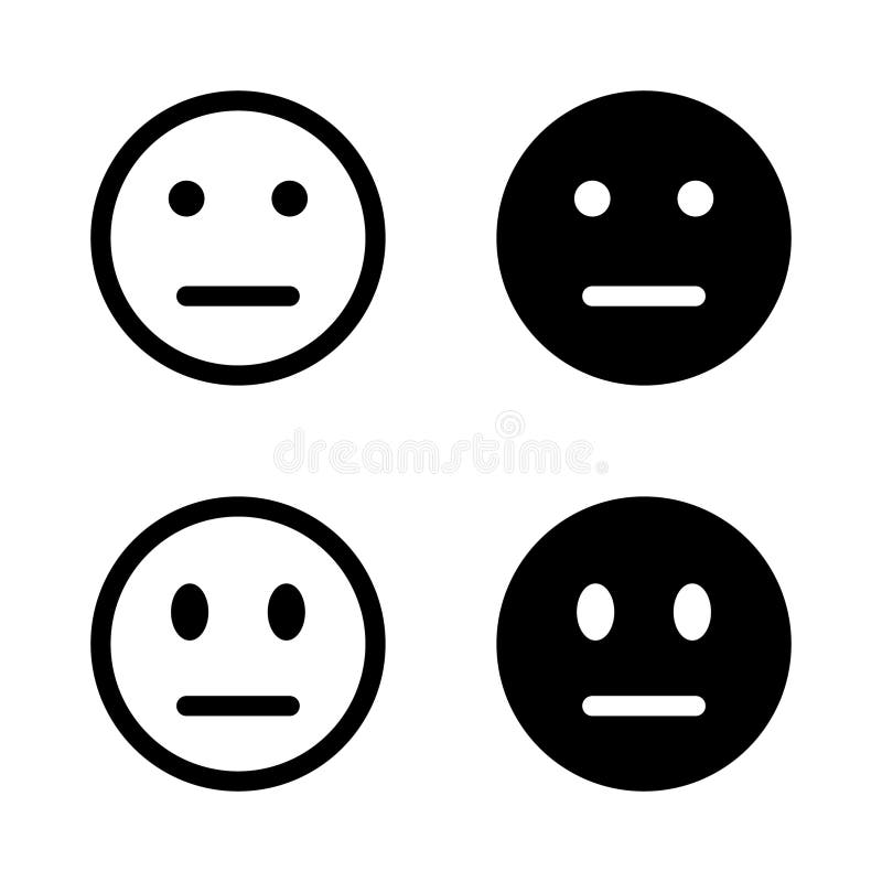 Neutral Face Expression Icon in Generic Style Stock Vector ...
