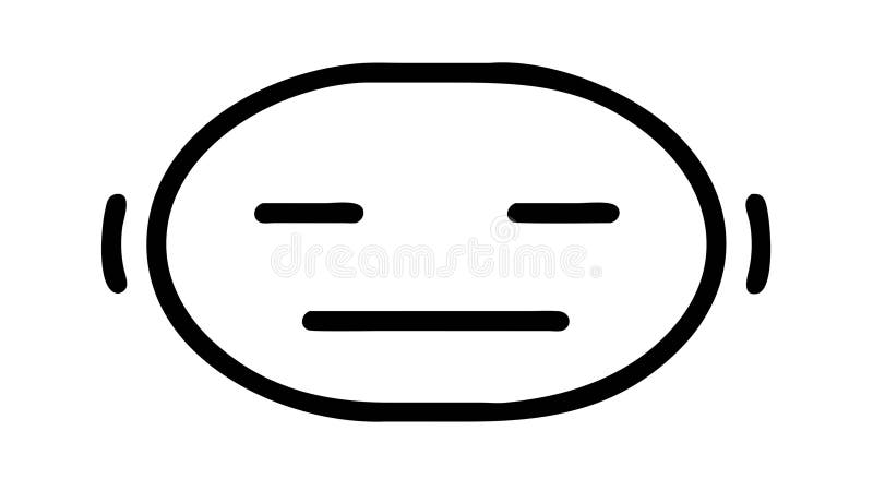 Neutral Face Icon Vector Illustration, Emotionless Expression, Vector ...