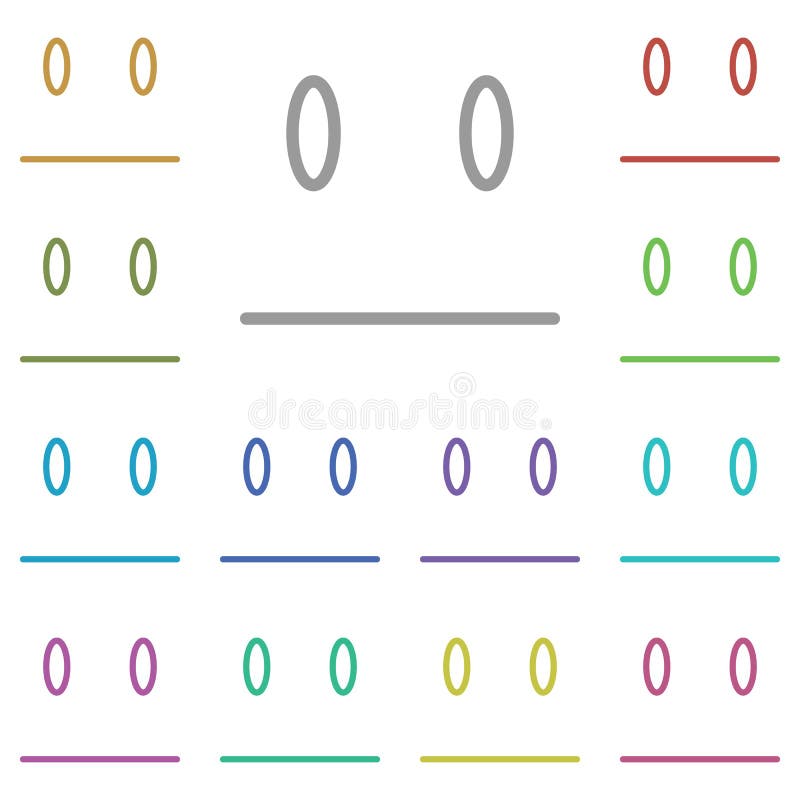 Neutral, Face Multi Color Icon. Simple Thin Line, Outline Vector of ...