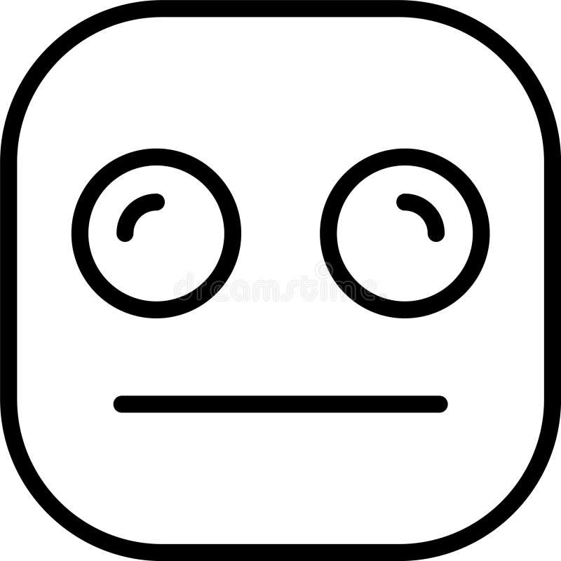 Neutral Face Vector Icon stock illustration. Illustration of face ...