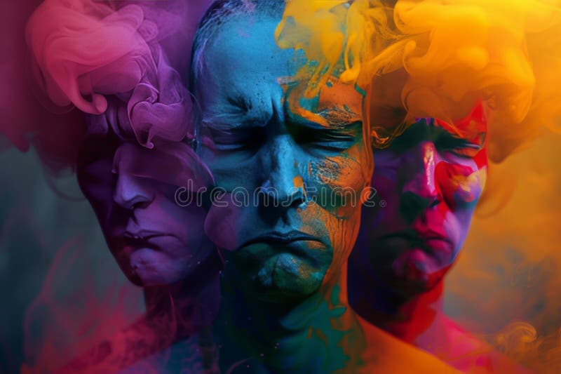 Neutral Figure Surrounded by Anger, Joy, and Sadness Exploring ...