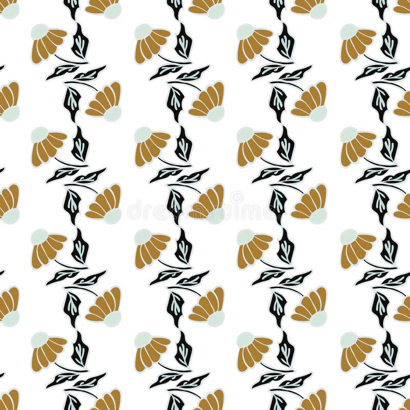 A Retro Floral Vine Repeat Pattern Vector Print Stock Vector ...