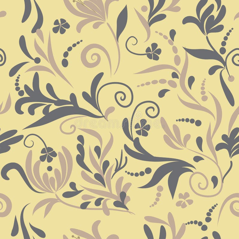 Neutral Floral Seamless Pattern Stock Vector - Illustration of nature ...