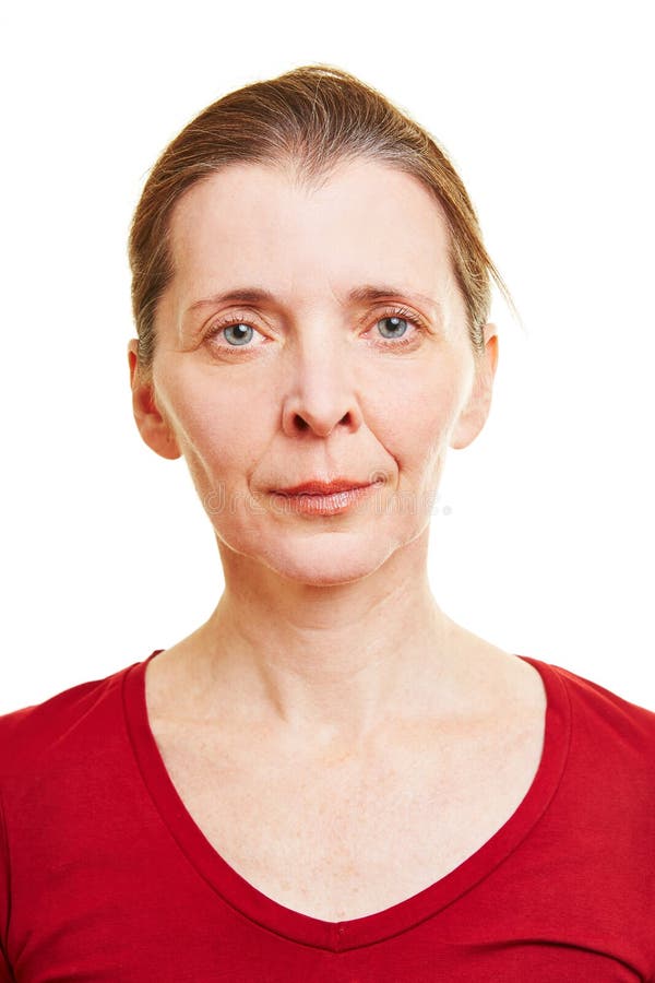 Neutral Frontal Female Senior Face Stock Photo - Image of beautiful ...