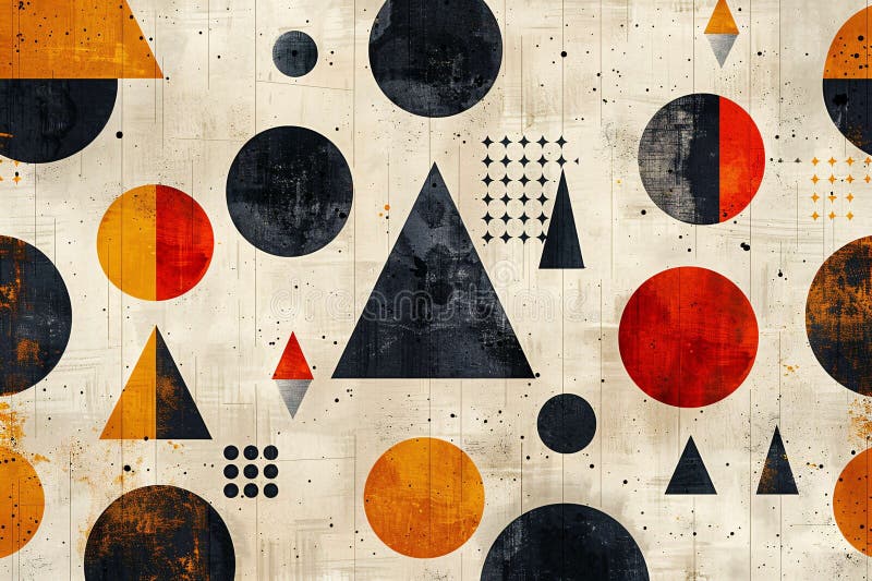 Neutral Geometric Shapes Evenly Spaced. Stock Illustration ...