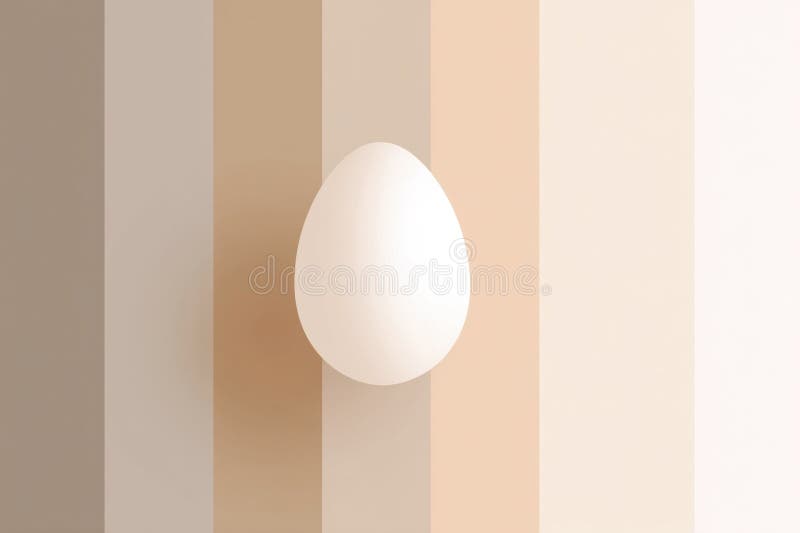 Neutral Gradient Background with White Egg Silhouette Centered on Soft ...