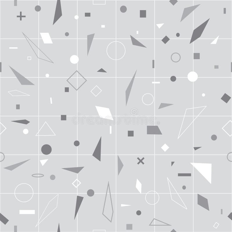 Neutral Gray Colors Simple Geometric Shapes Seamless Pattern Stock ...