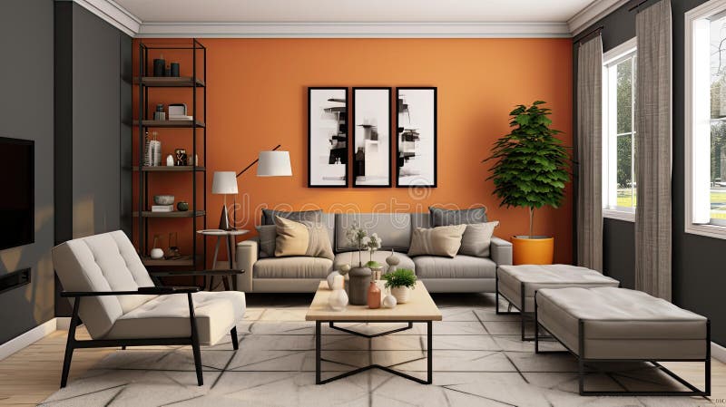 Neutral Interior Design Planning Stock Illustration - Illustration of ...