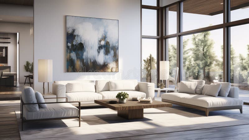 Neutral Interior Design Plans Stock Illustration - Illustration of ...