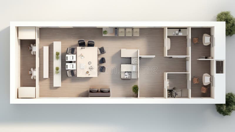 Neutral office floorplan stock illustration. Illustration of office ...