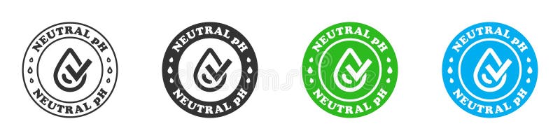 Neutral PH Icon. Droplet with a Check Mark in a Circle with Lettering ...