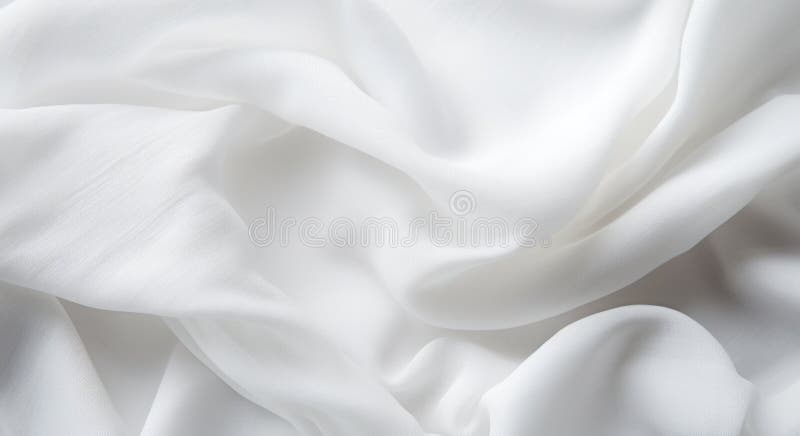 Neutral Soft Silk Textile. White Satin Fabric with Wave Smooth Texture ...
