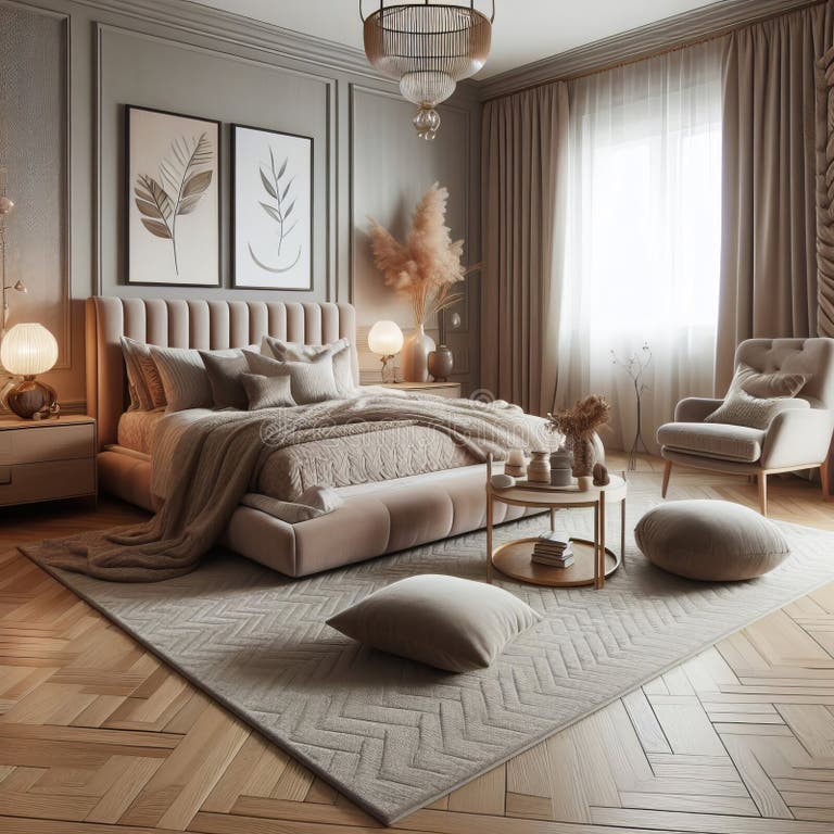 Neutral Taupe Carpet with a Subtle Herringbone Pattern Stock Image ...