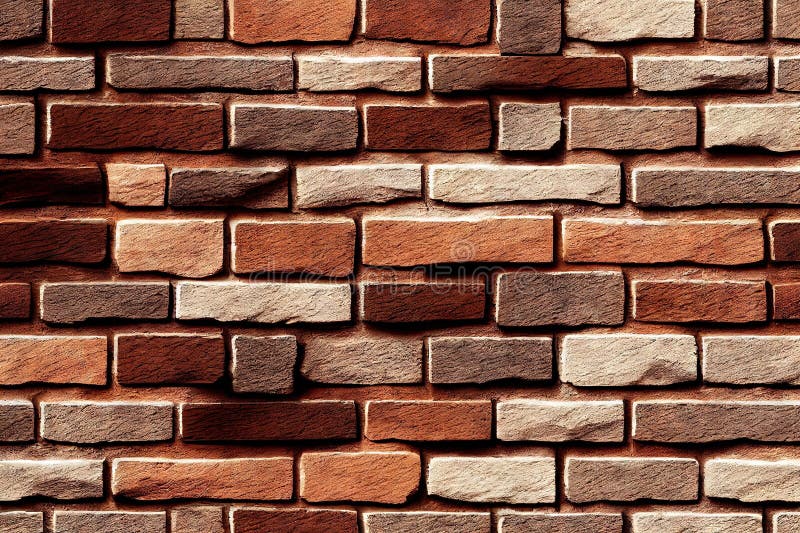 Neutral Texture of Flat Brick Wall Background. Stock Illustration ...