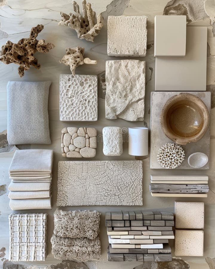 Neutral Tones Color Palette Mood Board Featuring Linen, Textures, Art ...