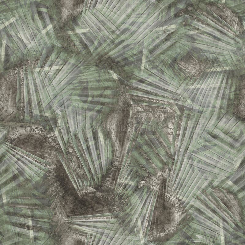 Neutral Tropical Palm Tree Leaves Seamless Pattern Stock Photo - Image ...