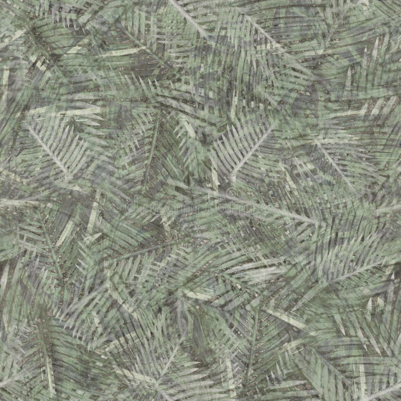 Neutral Tropical Palm Tree Leaves Seamless Pattern Stock Image - Image ...