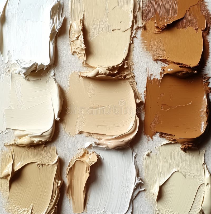 On a Neutral White Background, Light-colored Cremes from Different ...