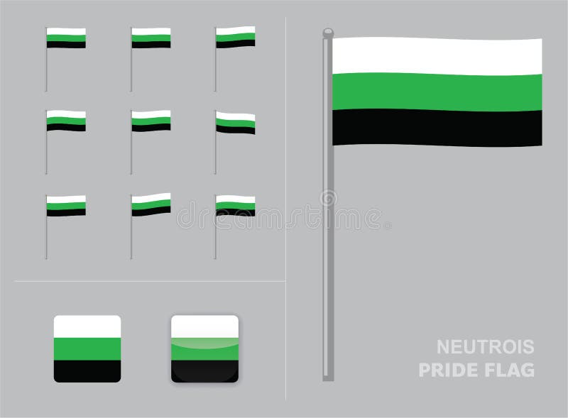 Gender Identity Pride Flag Waving Animation App Icon Vector Stock