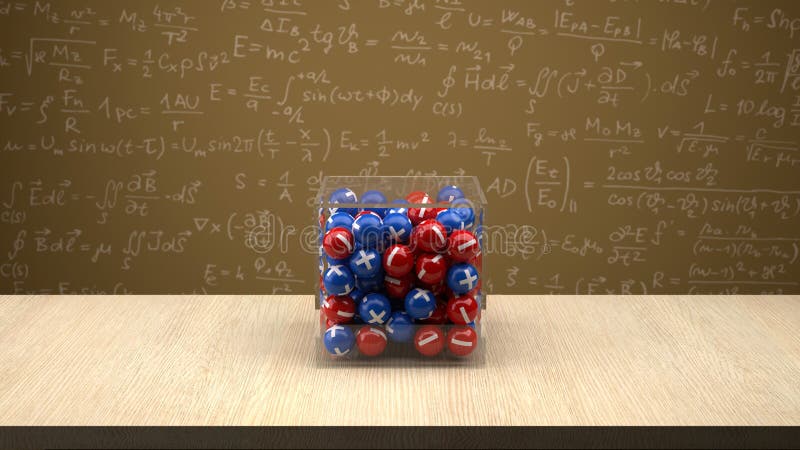 Electron Box in Front of Physics Board. Stock Illustration ...