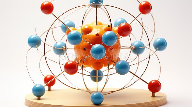 Neutrons atomic model stock illustration. Illustration of electrons ...