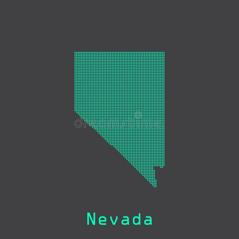 Nevada Abstract Dots State Map. Dotted Style Stock Vector ...