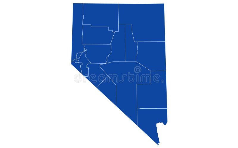 Nevada Administrative Map. Counties Map of Nevada, Blank Map, Empty Map ...